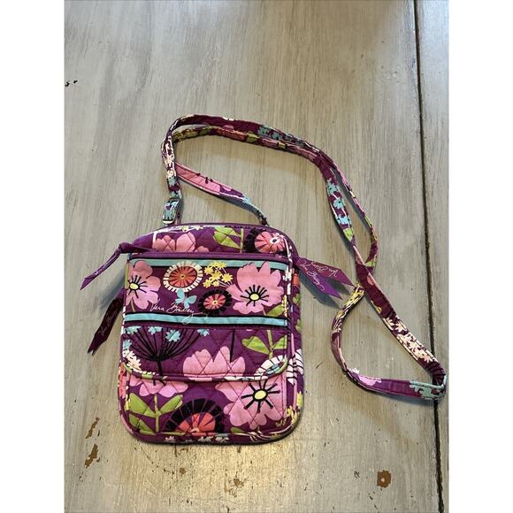 Vera Bradley | Bags | Vera Bradley Purple Floral Flutterby Crossbody ...
